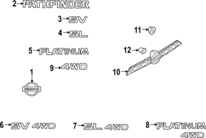 90890-6TA0B - Emblem 2022-2024 Nissan Pathfinder | Nissan Parts ...