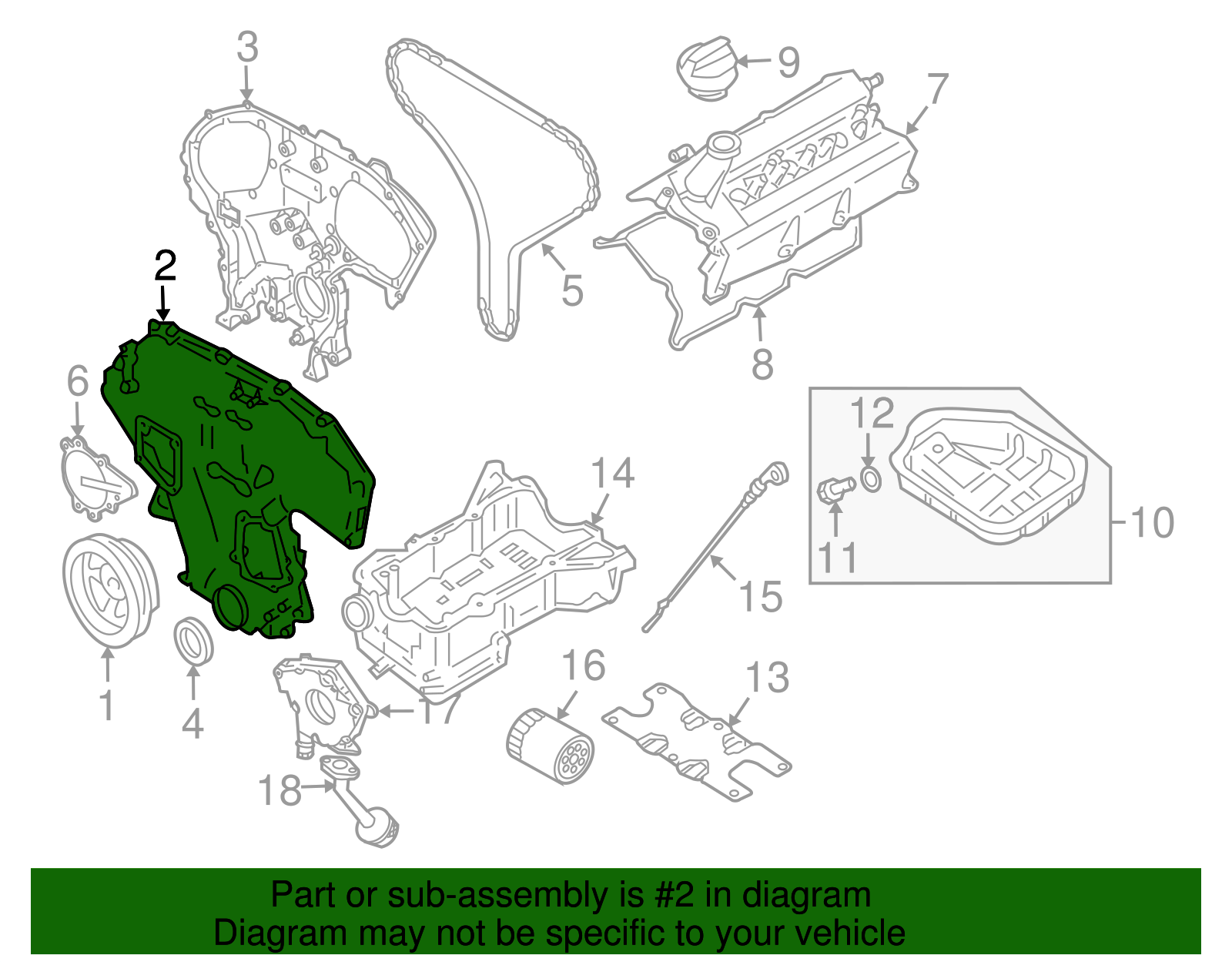 2007-2014 Nissan Front Cover 13500-JA10A | Temecula Nissan Parts