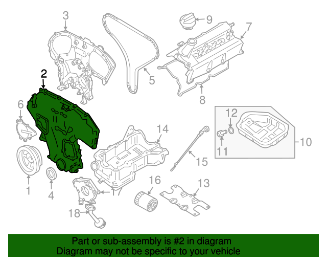 13500-JA10A - Front Cover 2007-2014 Nissan | Nissan Parts & Accessories ...