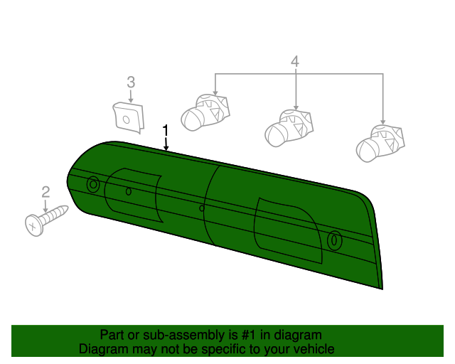2009-2020 Mopar Center High Mounted Stop L 55372082af | TascaParts.com