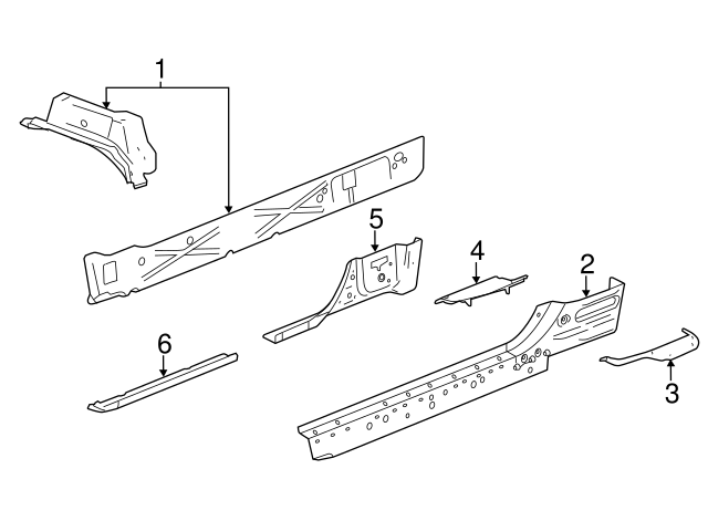 2014-2019 GM Passenger Side Body Side Outer Panel Reinforcement ...