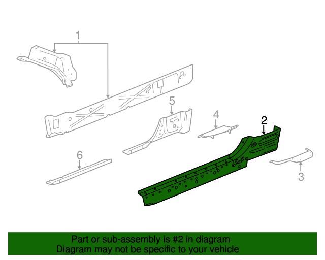 2014-2019 GM Passenger Side Body Side Outer Panel Reinforcement ...