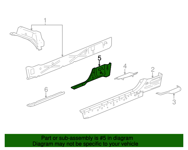 2014-2020 GM Body B-Pillar Reinforcement 23285525 | GMPartsDirect.com