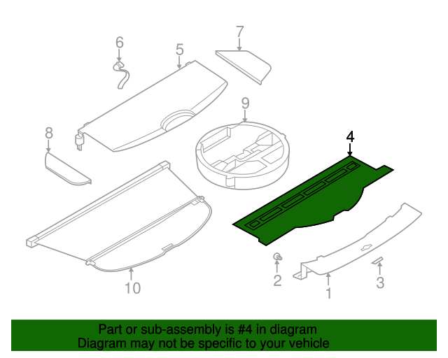 84904-4BA5A - Floor Cover - 2014-2018 Nissan Rogue | Nissan OEM Parts ...