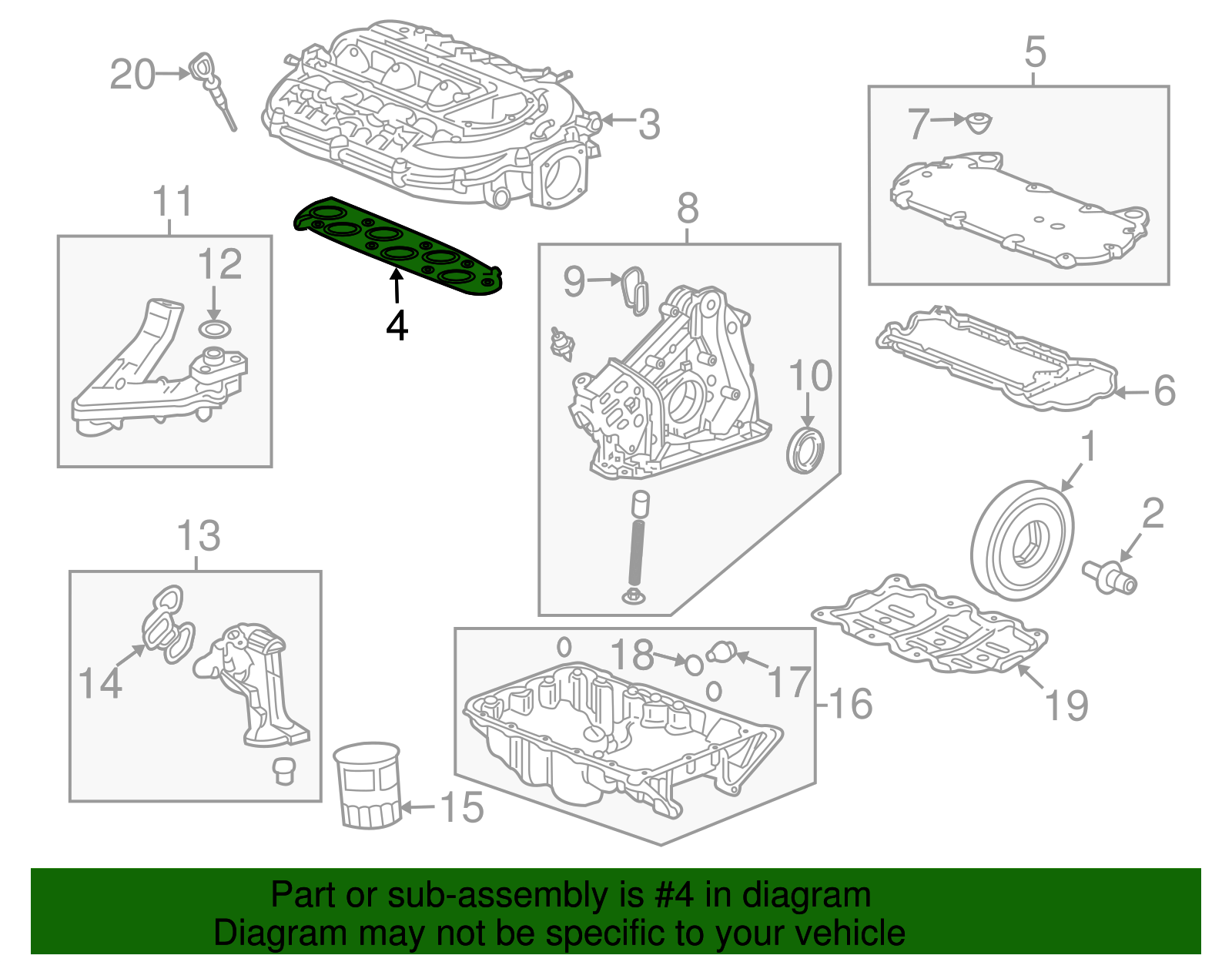 2007-2020 Acura Manifold Gasket 17105-RCJ-A01 | Acura Parts Now
