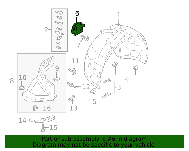 8W0-805-584-A - Wheel Housing Access Cover 2017-2023 Audi | Audi OEM Parts