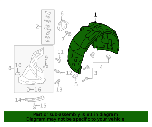 2017-2019 Audi Fender Liner 8W0-821-171-A | Genuine Audi Parts