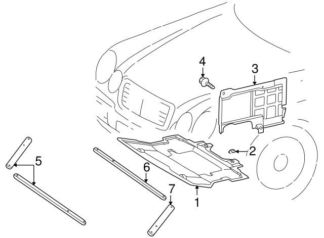 202-524-13-30 - Radiator Support Splash Shield 1998-2003 Mercedes-Benz ...