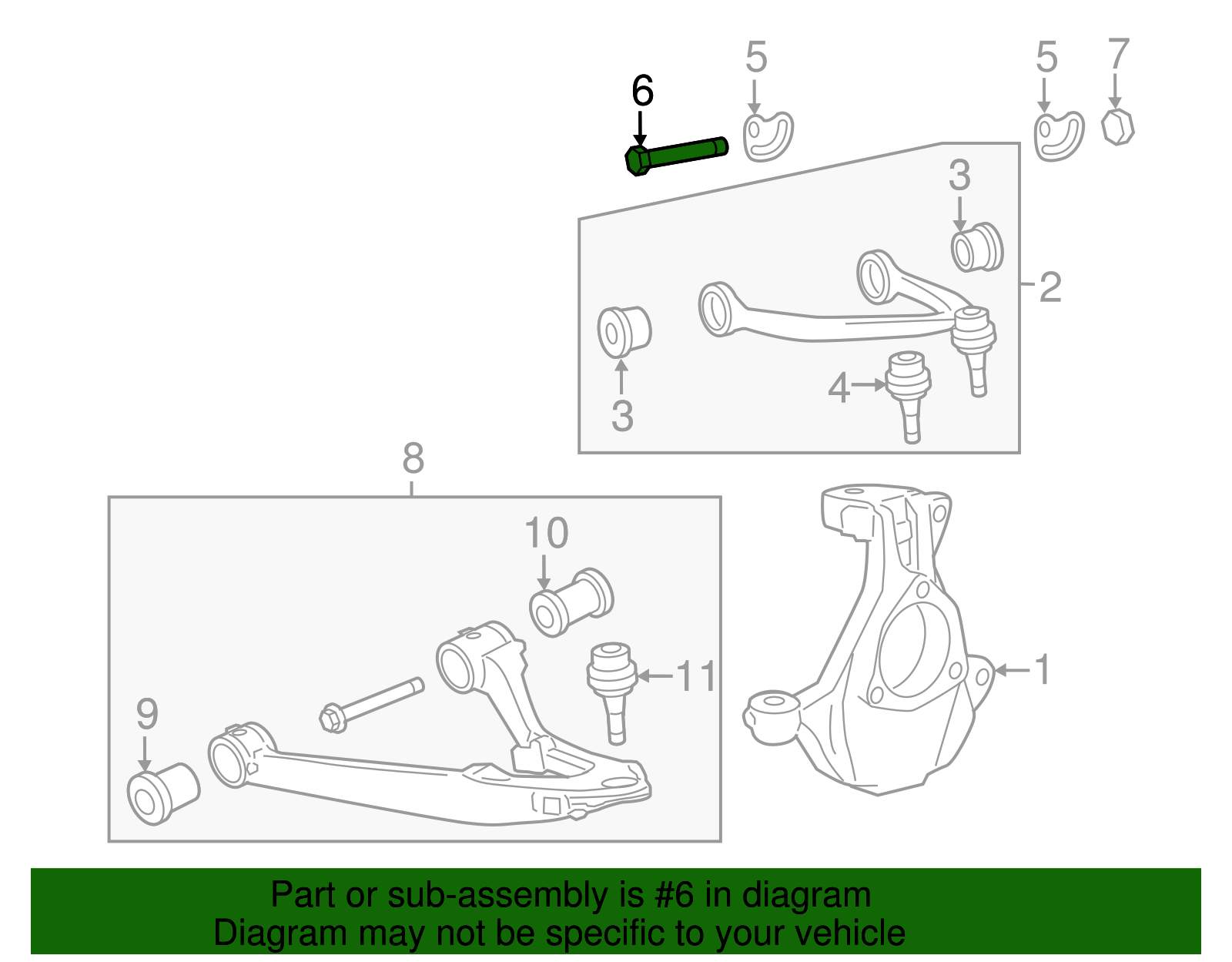 2015-2020 GM Front Driver Side Upper Suspension Control Arm Bolt ...