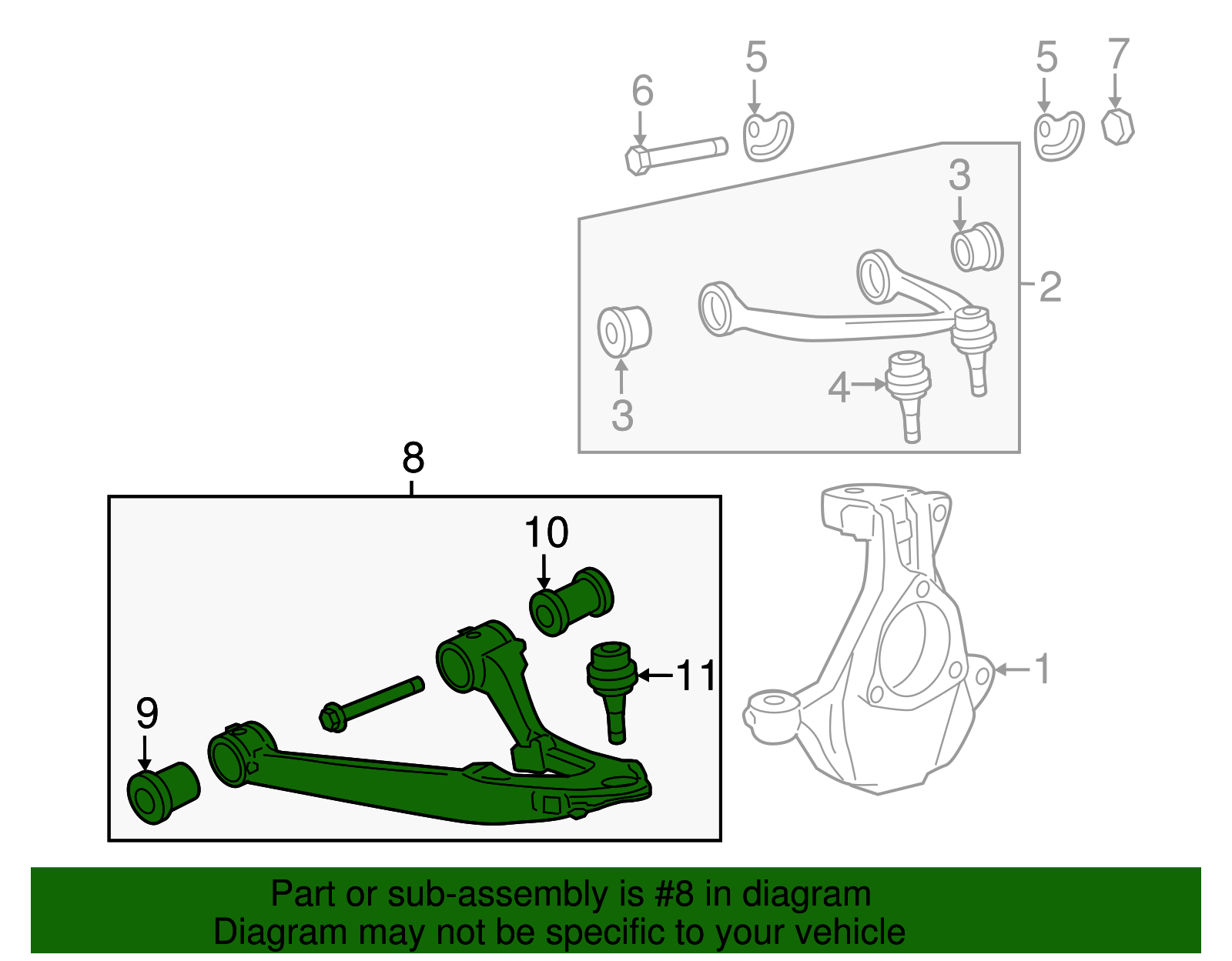 2007-2016 GM Lower Control Arm (Cast Iron) 20869201 GM | GMPartsDirect.com