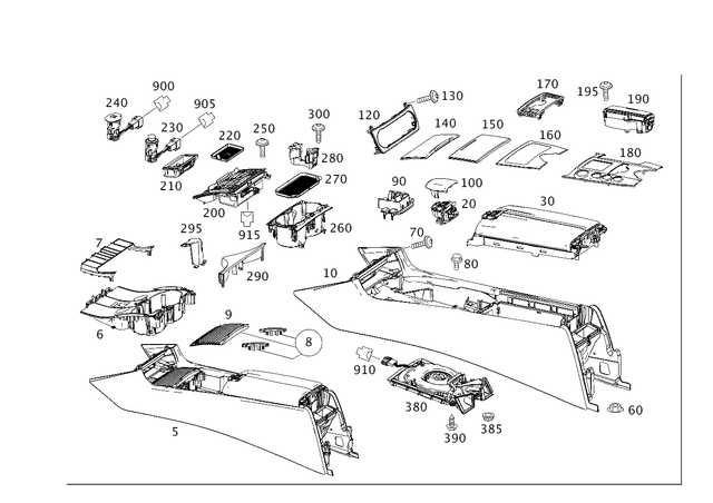 218-680-53-07 - Cover, Instrument Panel 2012-2018 Mercedes-Benz ...