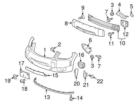 Bumper & Components - Front for 2008 Chevrolet HHR | GMPartsNow