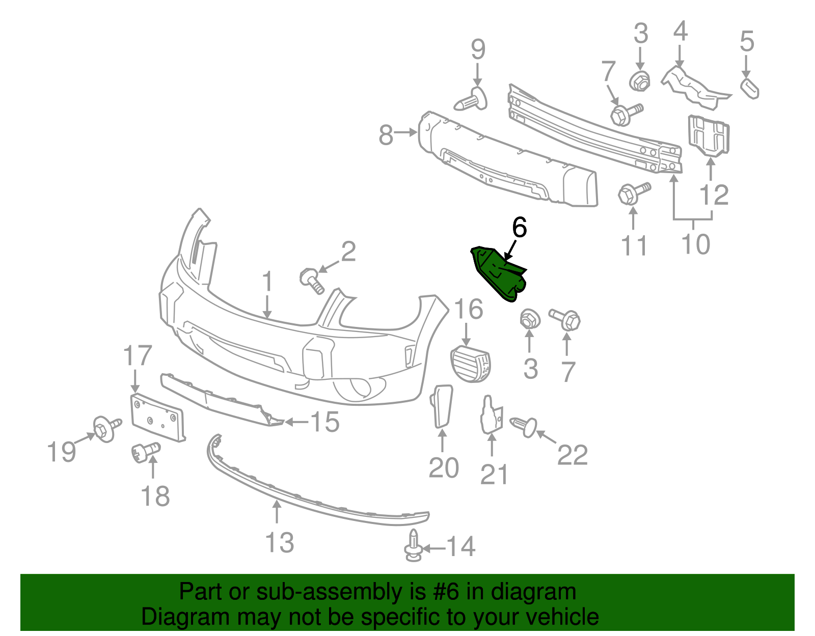 2006-2011 Chevrolet HHR Front Driver Side Bumper Fascia Side Bracket ...