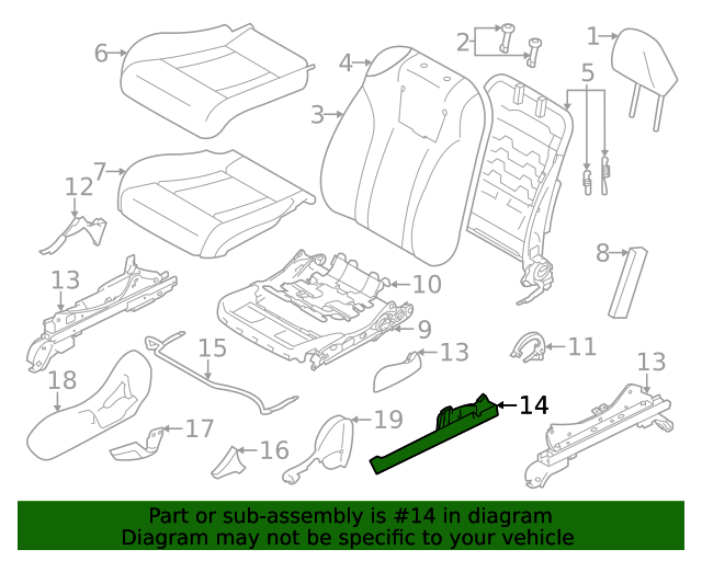 64115AN27A - Seat Track Cover 2020-2024 Subaru | AutoNation Parts