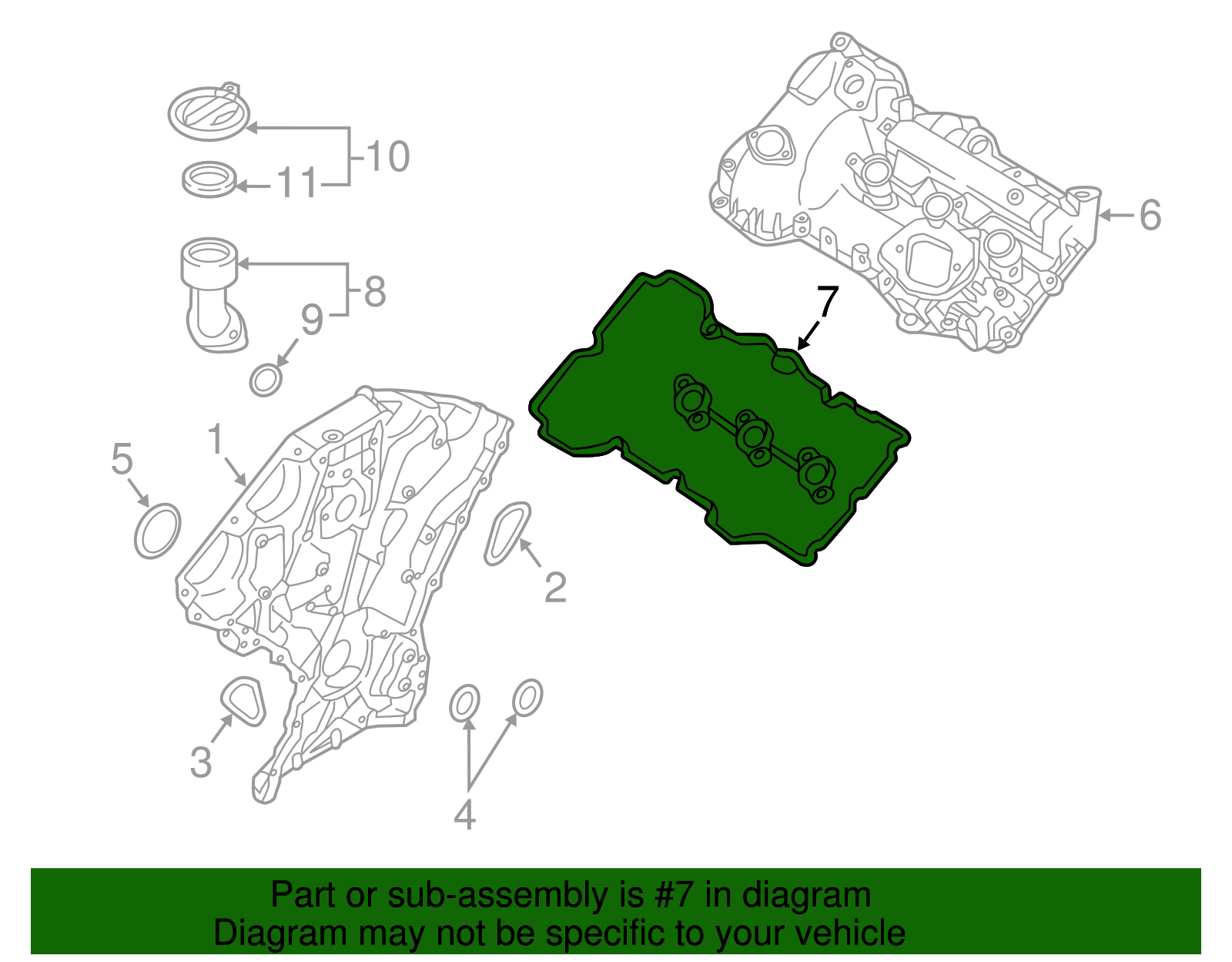 Genuine Valve Cover Gasket for 2011-2019 Hyundai | Part# 22453-3CGA2 ...