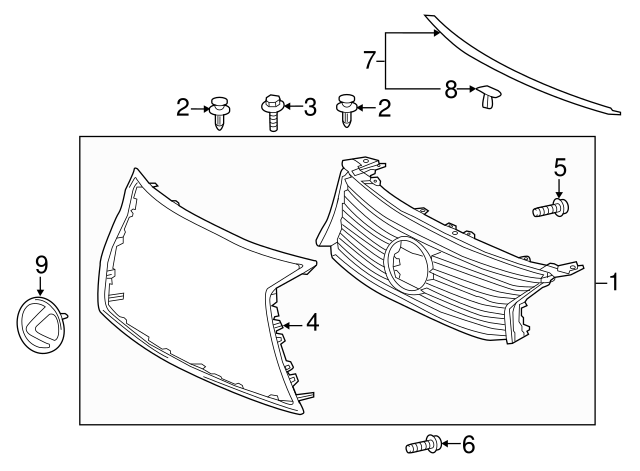 90975-02133 - Grille Emblem 2013-2017 Lexus | AutoNationParts.com