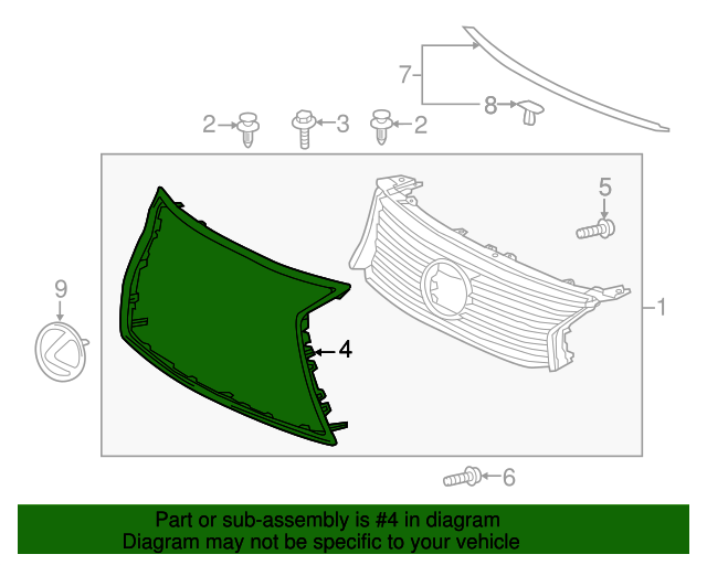 53121-50030 - Grille Molding 2013-2017 Lexus | AutoNationParts.com
