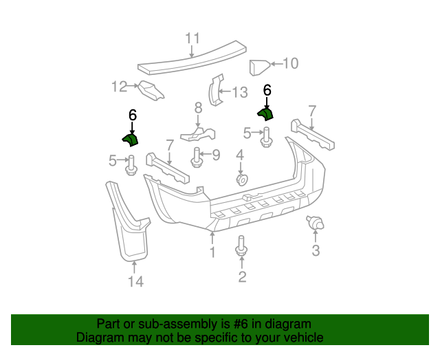 2003-2009 Toyota 4Runner Bumper Cover Bracket 52197-35020 | Toyota ...