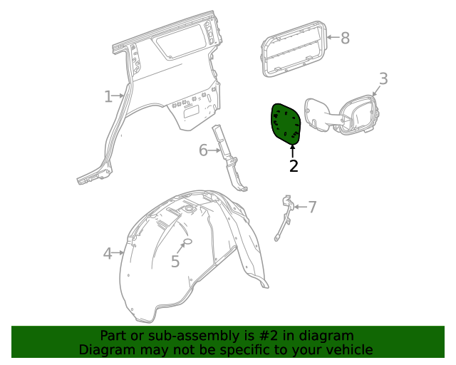 2021-2024 GM Primed Fuel Tank Filler Door 84660167 GM | GMPartsDirect.com