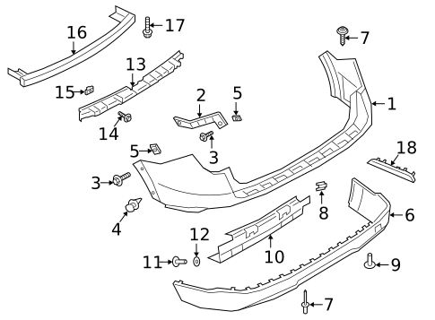 Bumper Components Rear for 2020 Ford Police Interceptor Utility Ford Parts Center