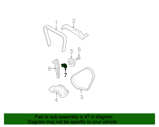 73134AC001 - Genuine Subaru OEM AC Idler Pulley Adjuster Legacy ...