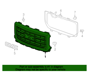 2016-2018 GM Chrome Front Grille with Clips, Nuts, and Bolts 84046161 ...