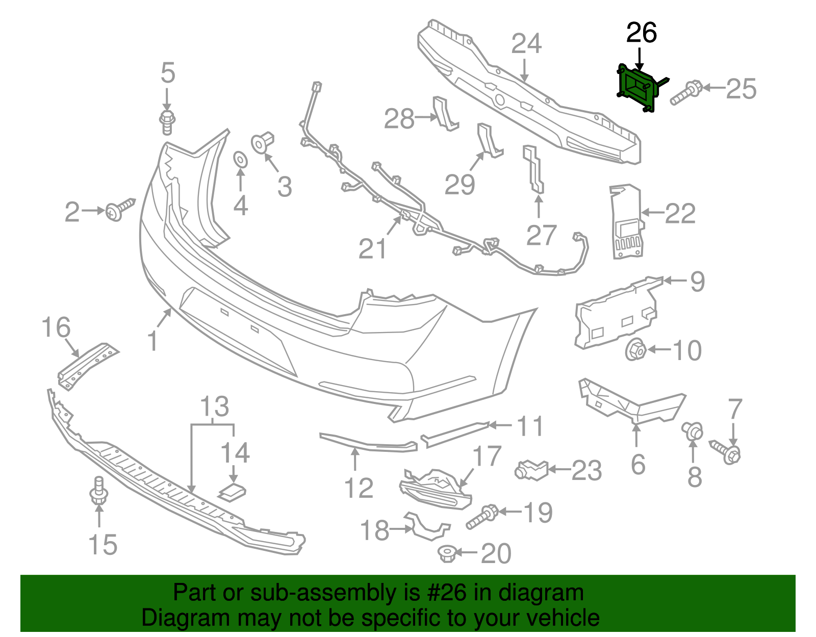 86641-F6100 - Impact Bar Mount Bracket 2017-2019 Kia Cadenza | Kia ...