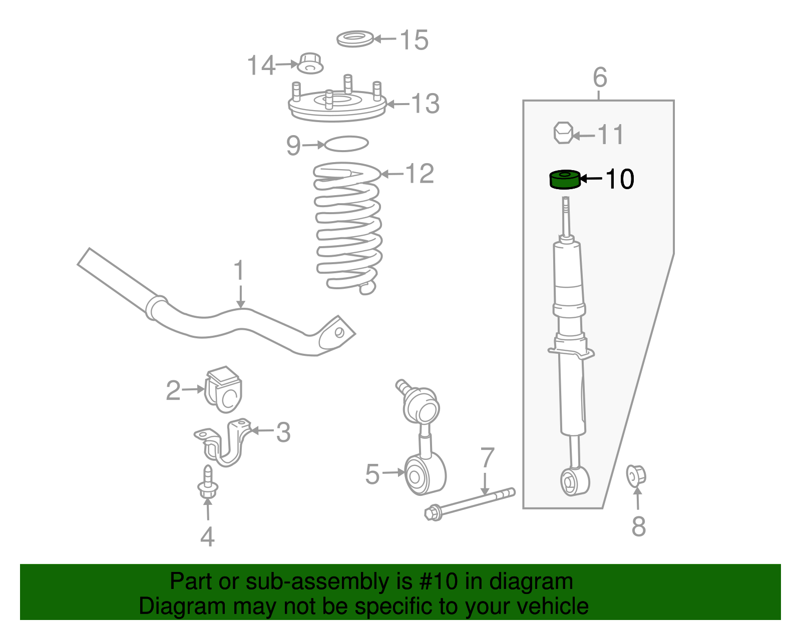 2007-2022 Toyota Shock Mount Insulator (Front) 90948-A1002 | Toyota ...