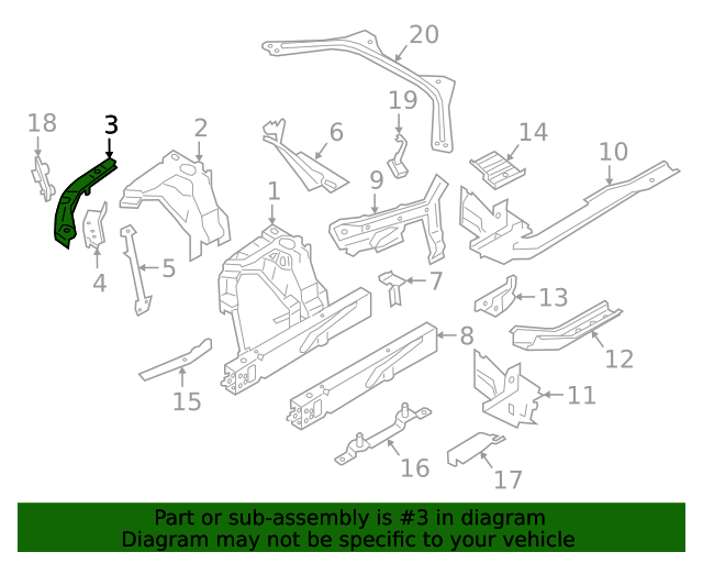 41008495745 - 2019-2024 BMW Upper Rail (41-00-8-495-745) | BMW of South ...