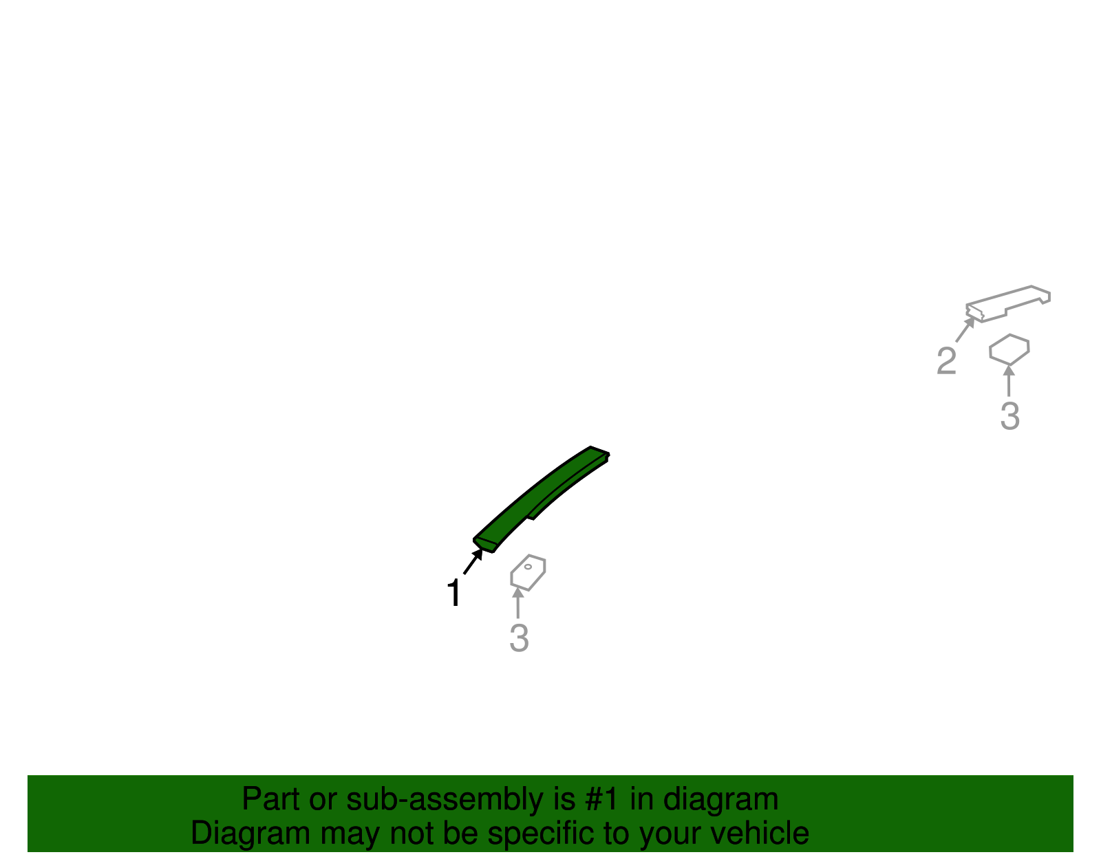 2013-2022 GM Driver side roof panel joint finish molding. 42577928 GM ...