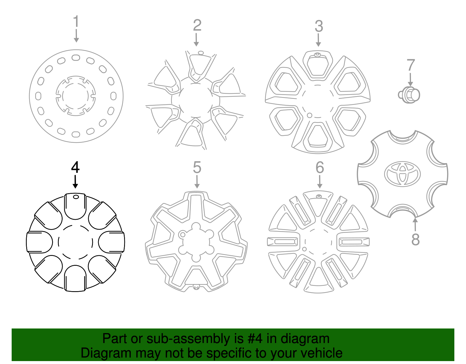 42611-35440 - 2010-2013 Toyota 4Runner - Wheel Alloy 20 | Sparks Parts