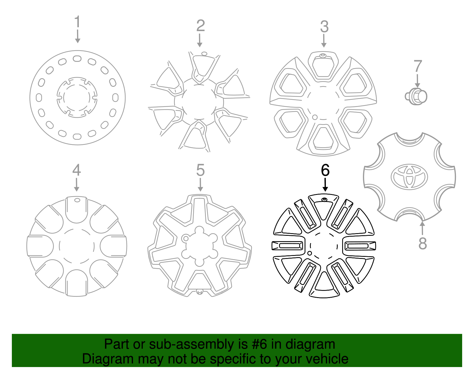2014-2024 Toyota 4Runner Wheel Alloy 20 Inch 42611-35550 | OEM Parts Online