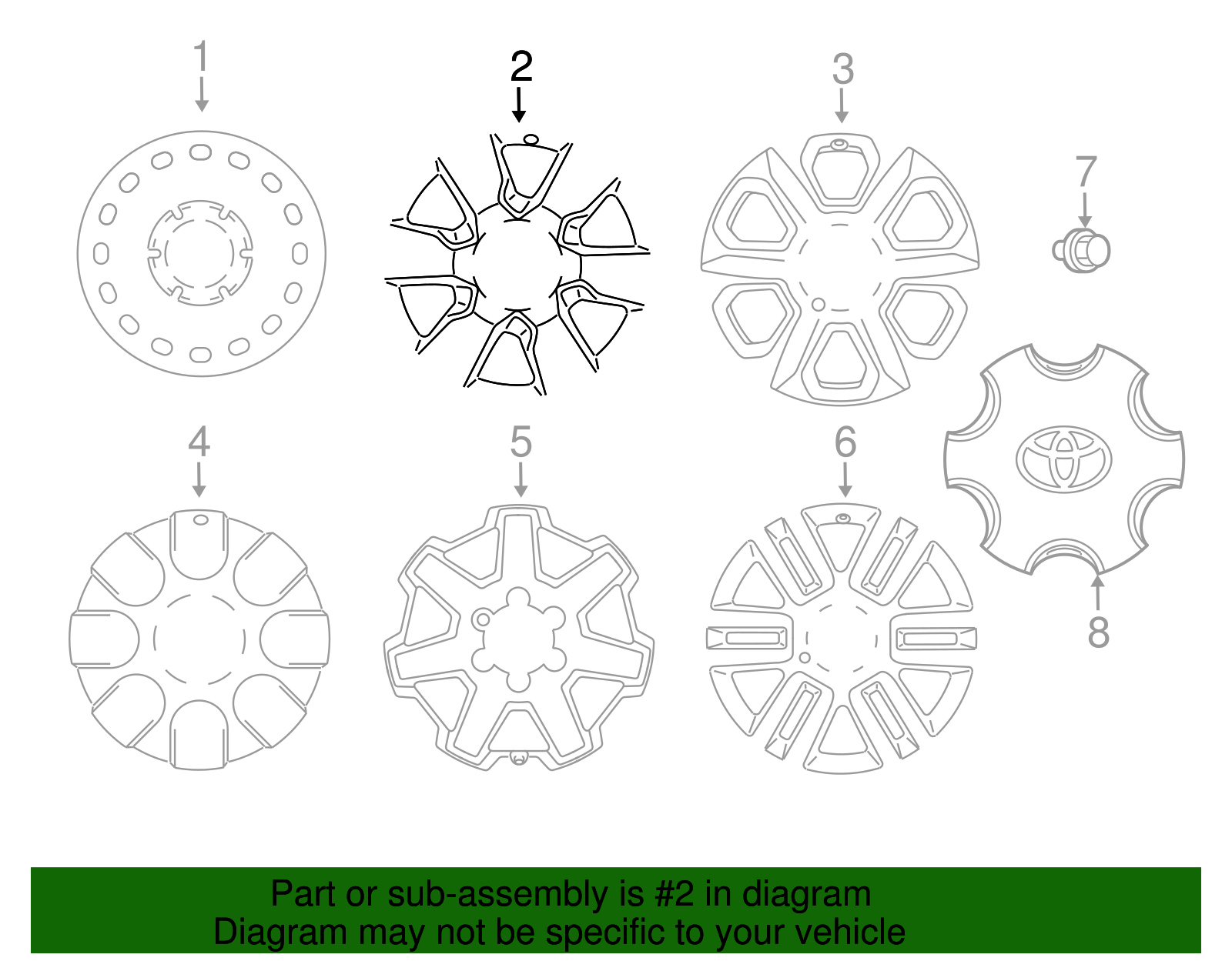 42611-35390 - 2010-2013 Toyota 4Runner - Spare Tire | Sparks Parts