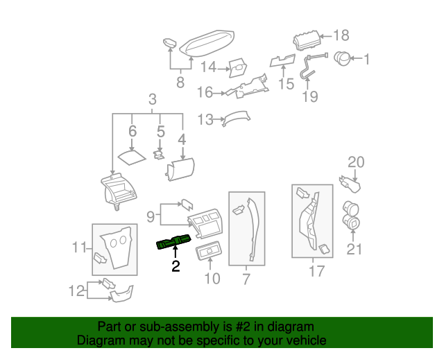 2007-2012 Toyota Yaris Center Duct 55670-52030 | OEM Parts Online