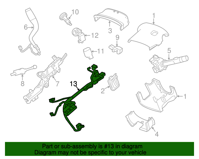 2017-2019 GM Steering Column Wiring Harness 84147136 | Auto Parts Express