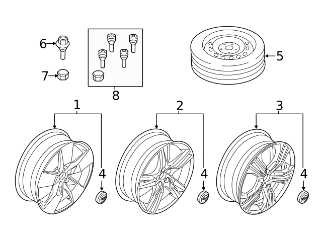 2019-2020 Volvo XC40 19-Inch 5-Double Spoke Black Diamond Cut Alloy ...