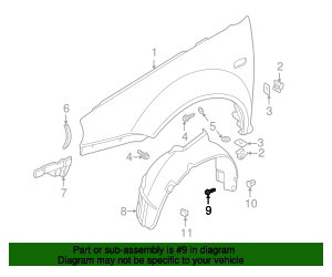 1998-2017 Volkswagen Fender Liner Screw N-907-750-01 | OEM Parts Online