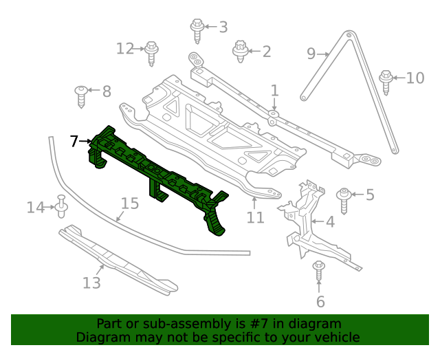 2021-2023 BMW Radiator Support Panel Reinforcement 51-74-8-747-002 ...