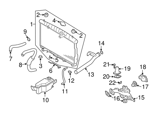 2003-2006 Hyundai Santa Fe Upper Hose 25411-26300 | OEM Parts Online