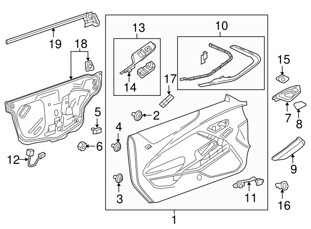 2016-2020 GM Handle, Inside Clip 11611474 | TascaParts.com