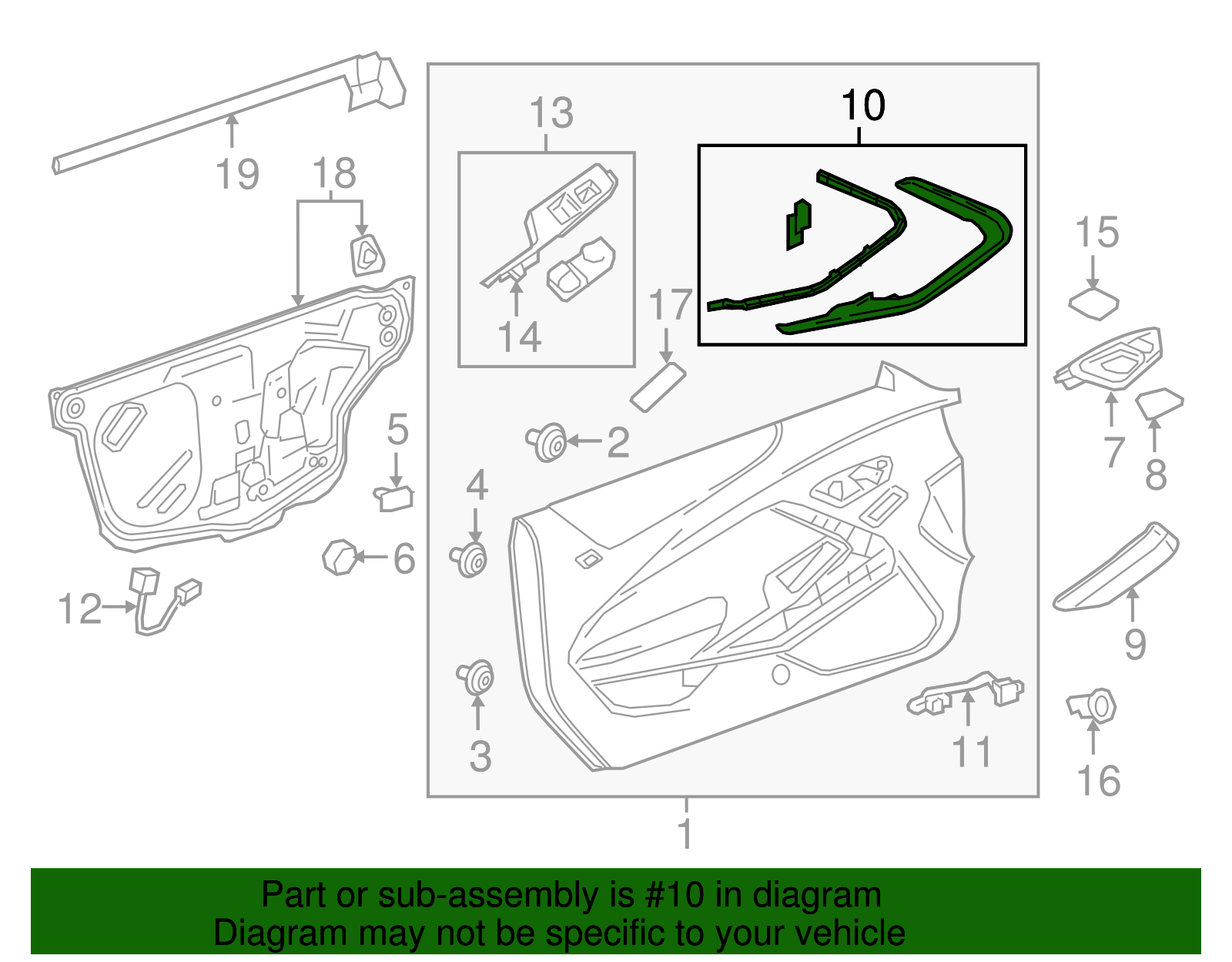 84031904 - Structura Door Pocket Trim Panel Applique 2016-2024 ...