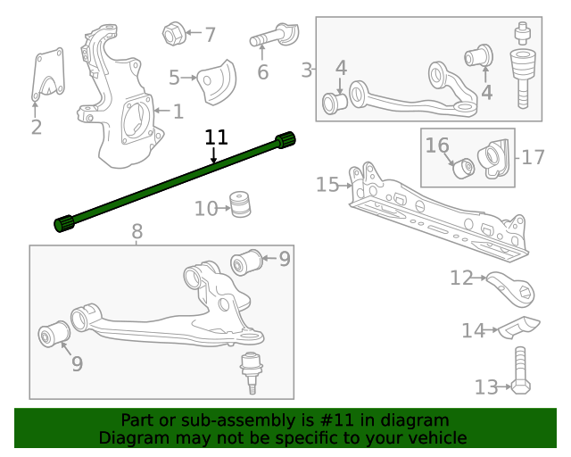 2020-2023 GM Front Passenger Side Torsion Bar 84745483 | GMPartsDirect.com