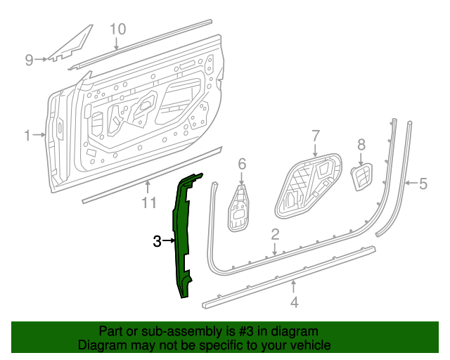 2015-2021 Mercedes-Benz Door Seal 217-720-30-00 | AutoNation Parts