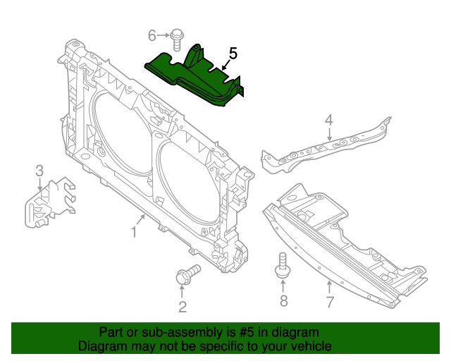 62542-JA00A - Radiator Support Splash Shield 2007-2014 Nissan | Group 1 ...