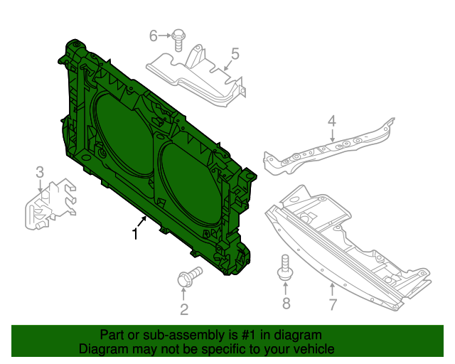 62500-9N00A - Radiator Support 2009-2014 Nissan | Nissan Parts ...