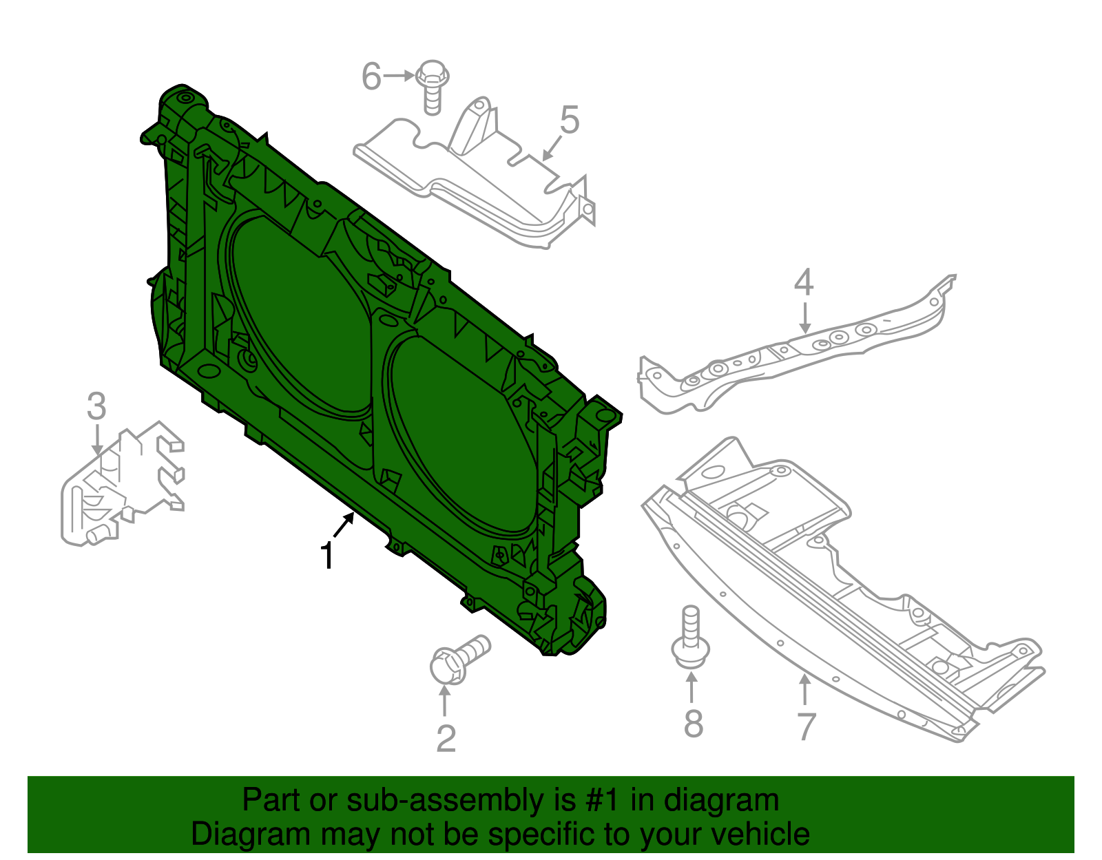 2009-2014 Nissan Radiator Support 62500-9N00A | OEM Parts Online
