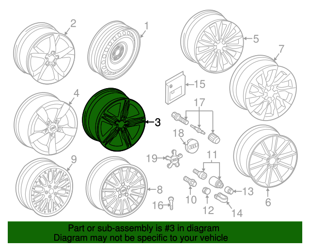 2013-2017 Audi Wheel, Alloy 8T0-601-025-DD | OEM Parts Online