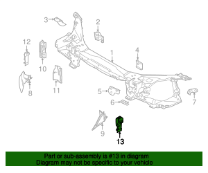 2011-2018 Volvo Radiator Support Air Deflector Seal - Driver's Side (LH ...
