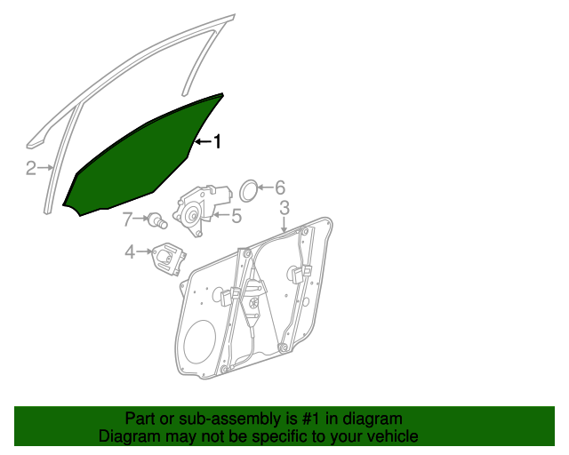 2010-2016 Mercedes-Benz Door Glass 212-725-14-10 | MB OEM Parts