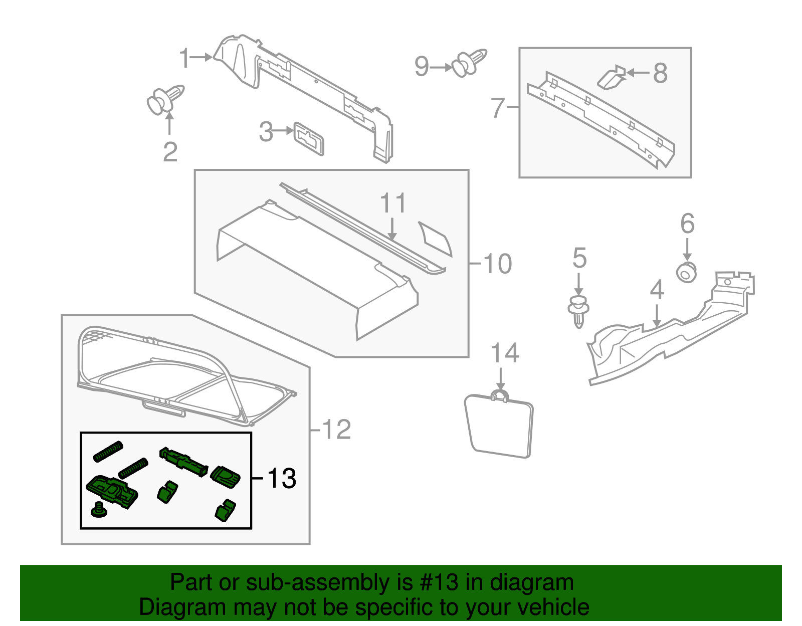 8F0-898-174-A - Roll Bar Trim Panel Hardware Kit 2010-2017 Audi ...